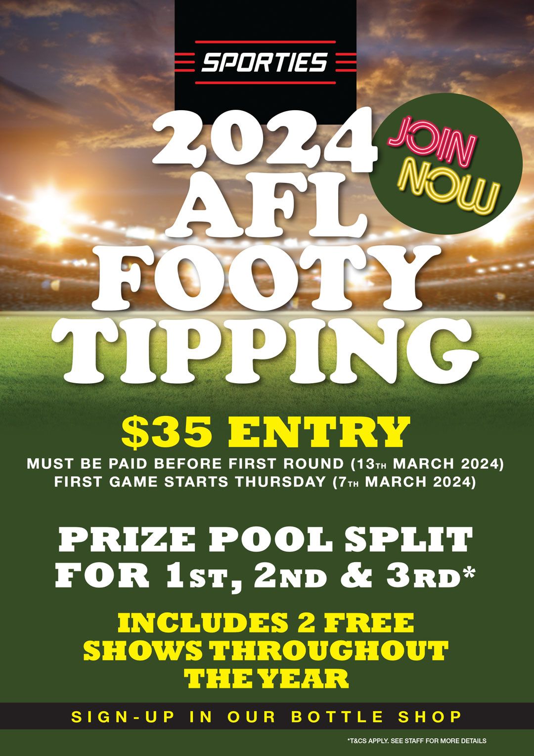 Sporties Tavern | What's On | Entertainment